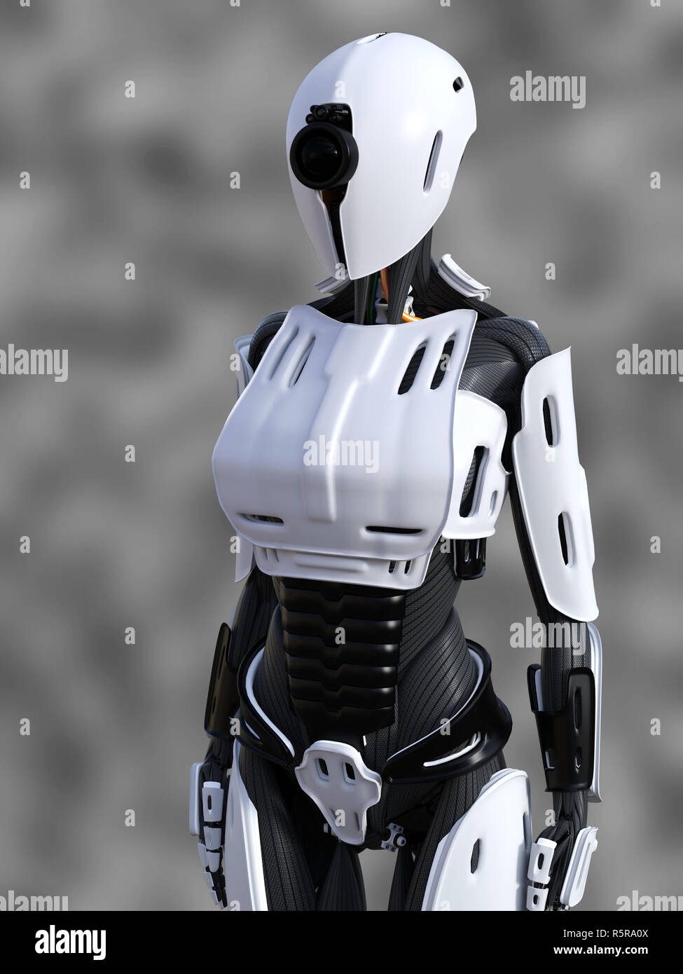 3D rendering of a standing female android robot nr 2 Stock Photo - Alamy