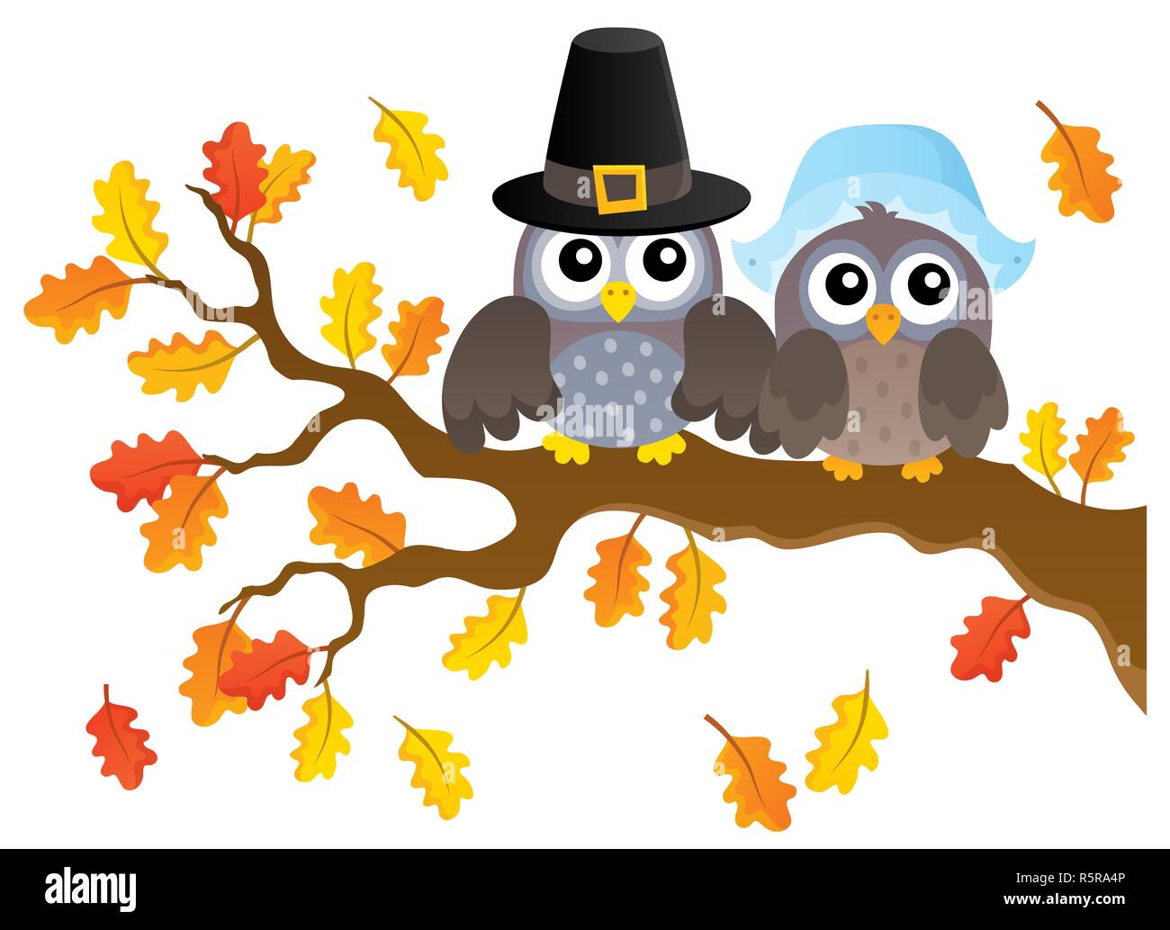 Thanksgiving owls thematic image 1 Stock Photo - Alamy