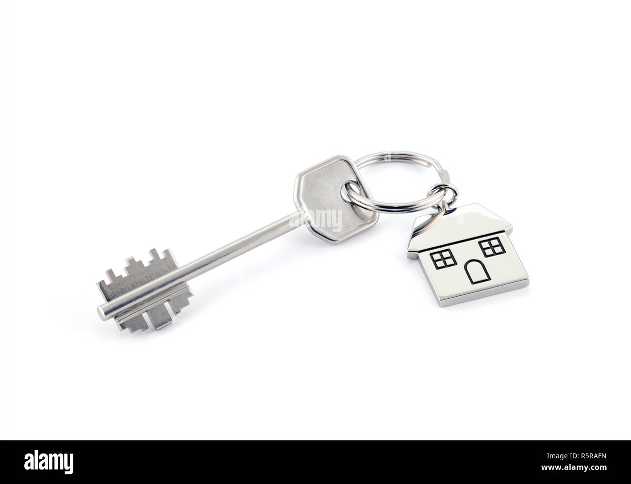 House key on white background with clipping path Stock Photo - Alamy