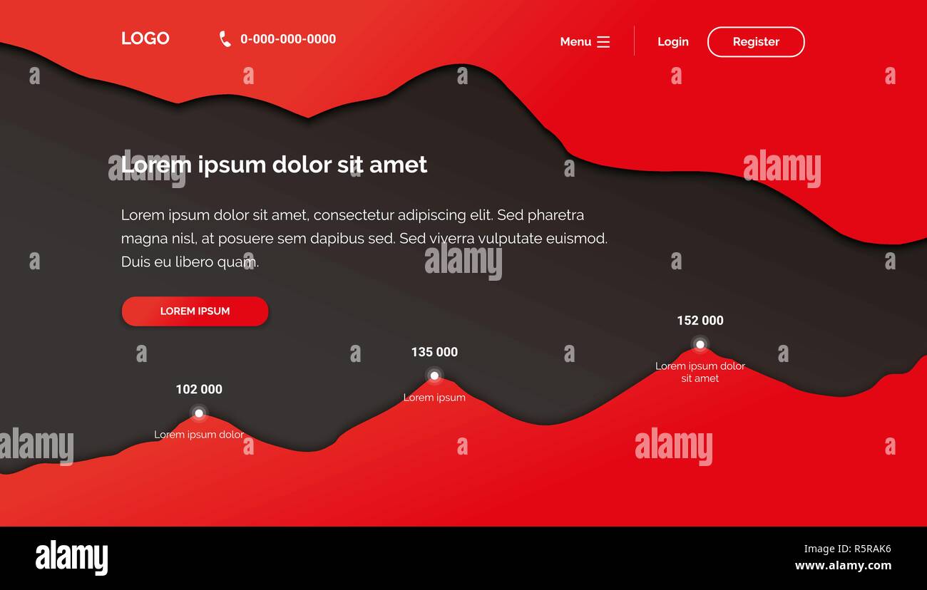 Landing page paper cut Stock Vector Images - Alamy