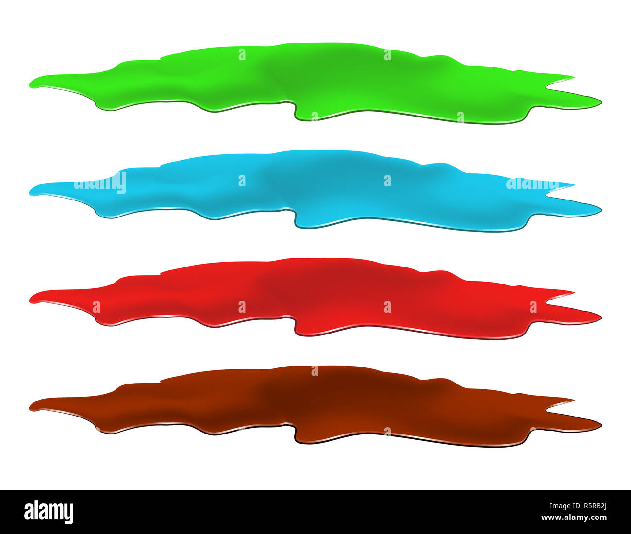 Puddle of paint spill. blood, toxic, water and chocolate stain, plash ...