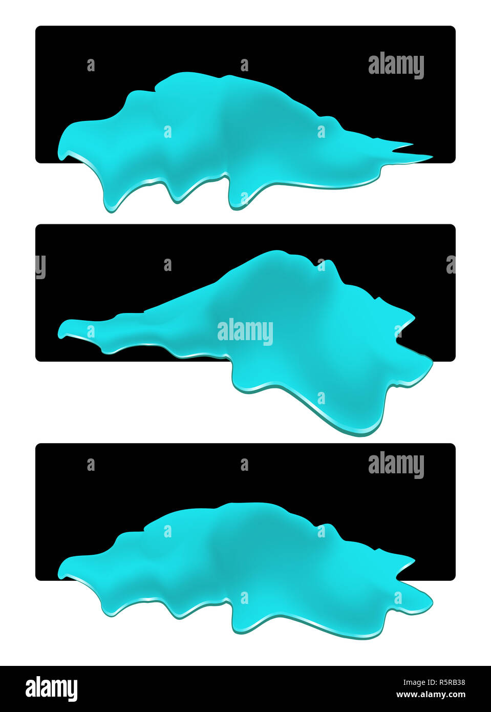 Puddle of water spill banner set. Blue stain, plash, drop. Vector ...
