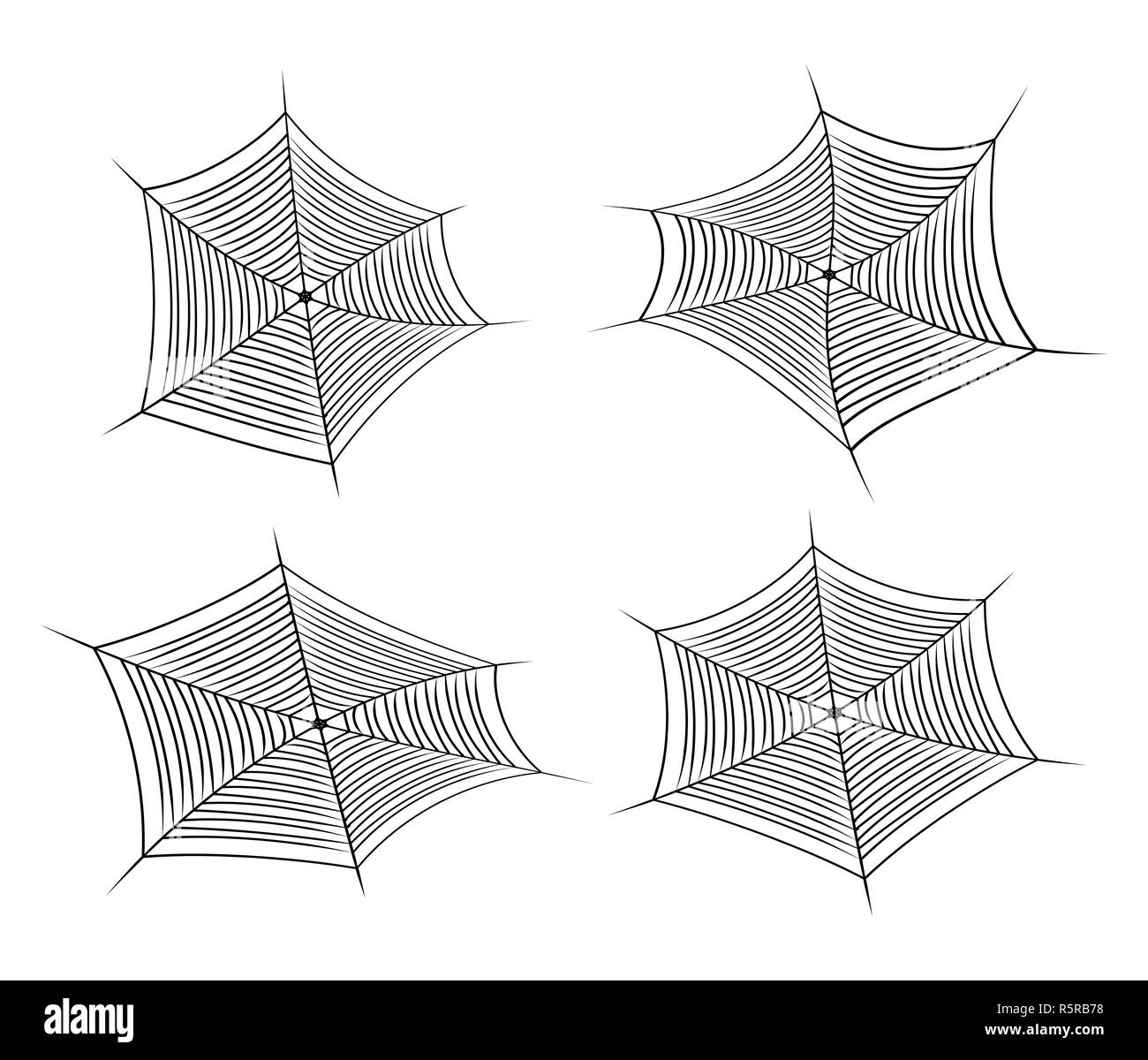 Halloween spider web, cobweb symbol, icon set. vector illustration ...