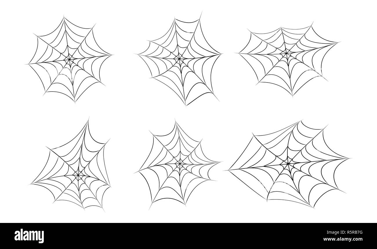 Halloween spider web, cobweb symbol, icon set. vector illustration ...