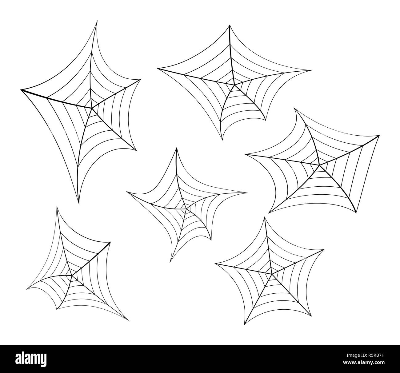 Halloween spider web, cobweb symbol, icon set. vector illustration ...