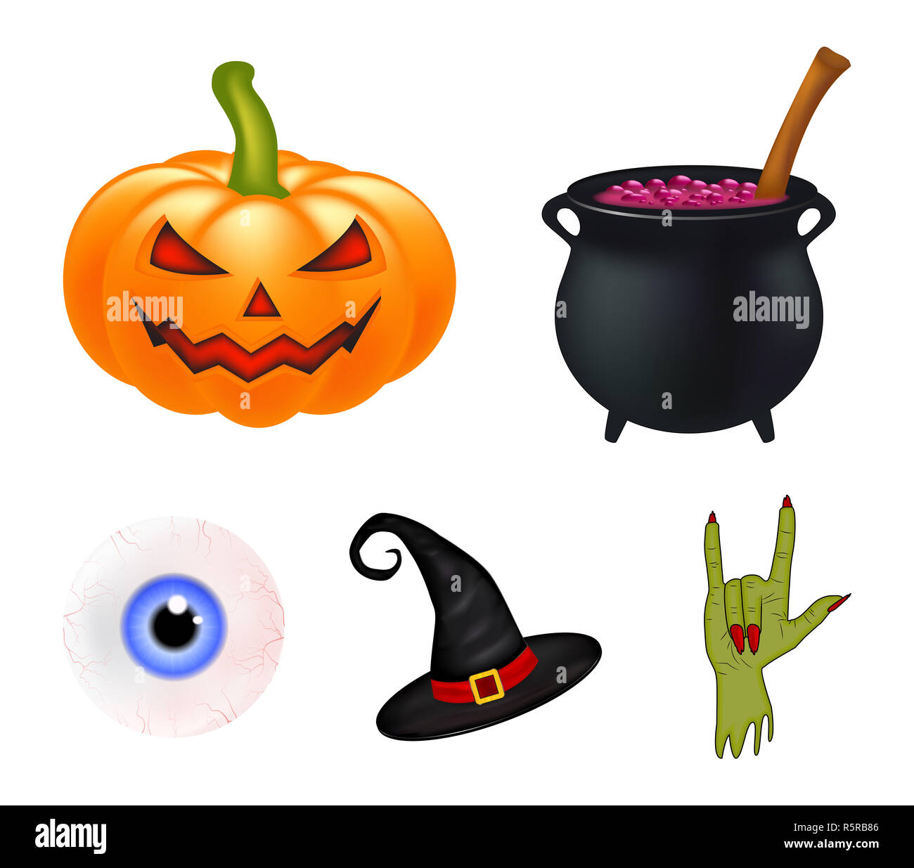 Halloween cartoon vector set, symbols collection. set of vector objects ...