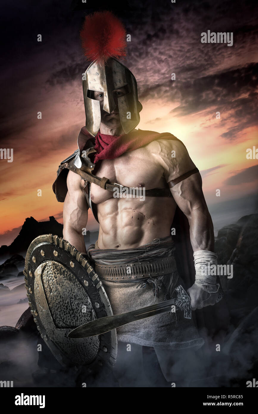 Ancient soldier or Gladiator Stock Photo - Alamy