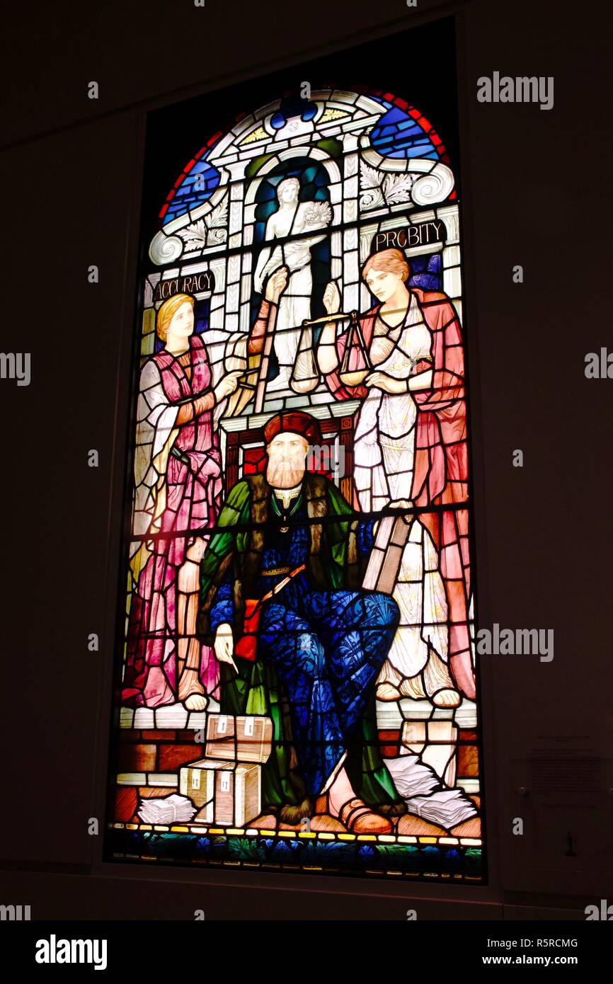 Stained glass window at the Institute of Chartered Accountants ...