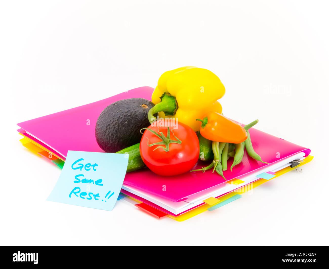 Office Documents and Vegetables Get Some Rest Stock Photo - Alamy