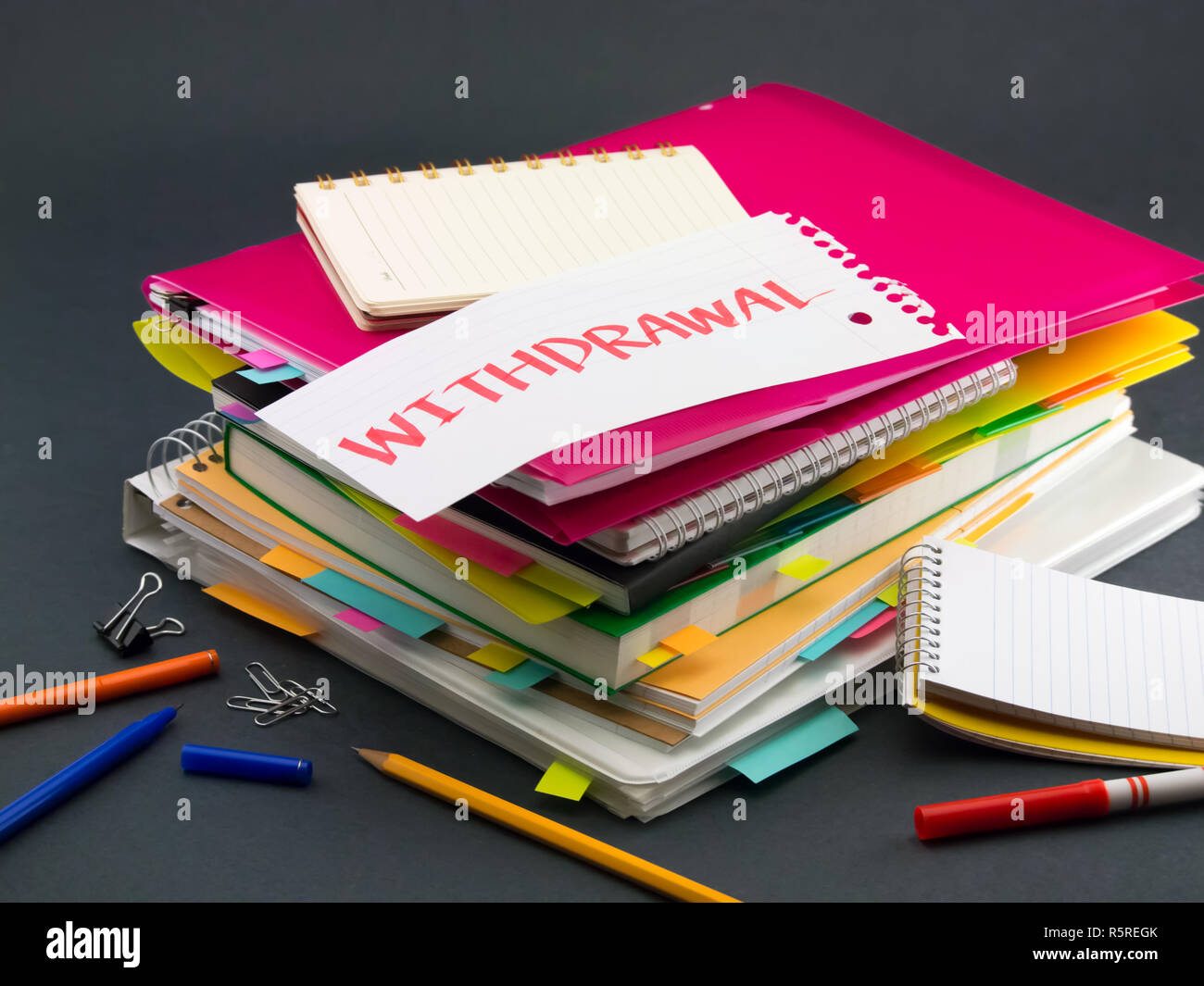The Pile of Business Documents Withdrawal Stock Photo - Alamy