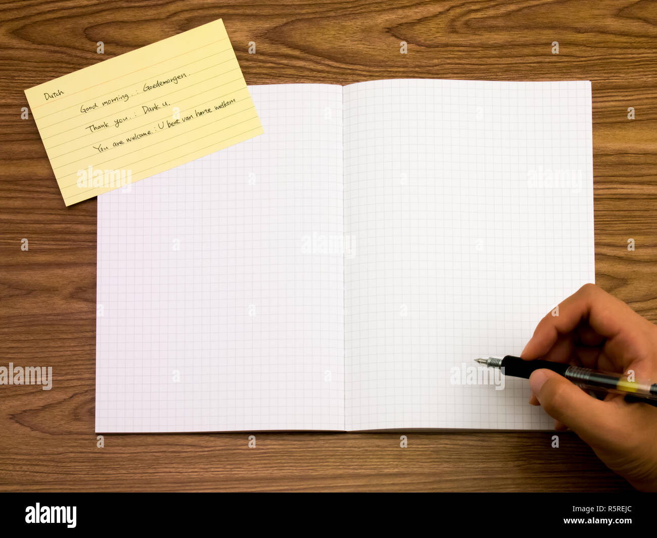 Dutch Learning New Language Writing Words on the Notebook Stock Photo ...