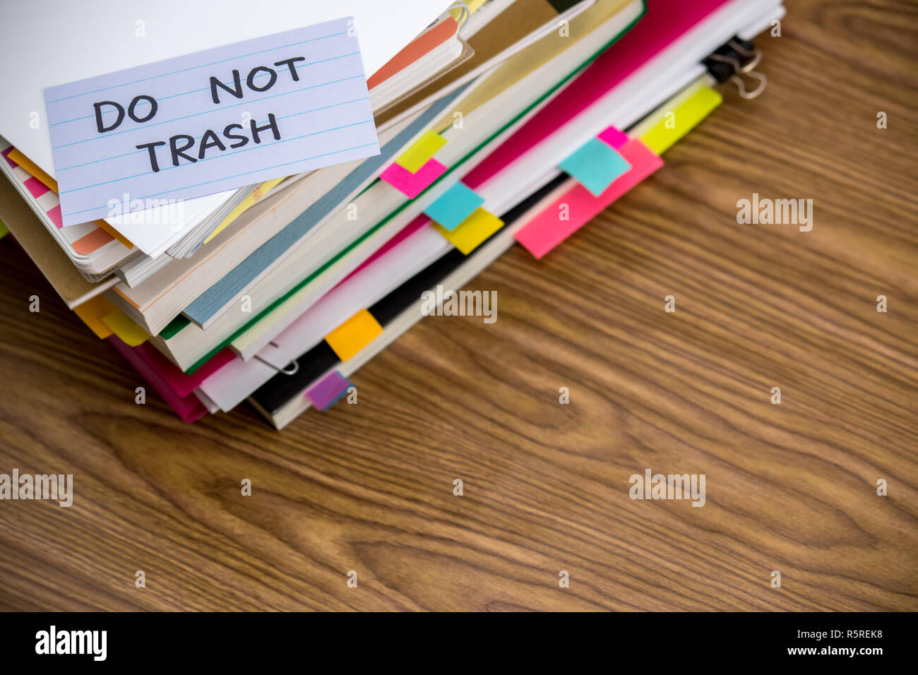Do Not Trash The Pile of Business Documents on the Desk Stock Photo - Alamy