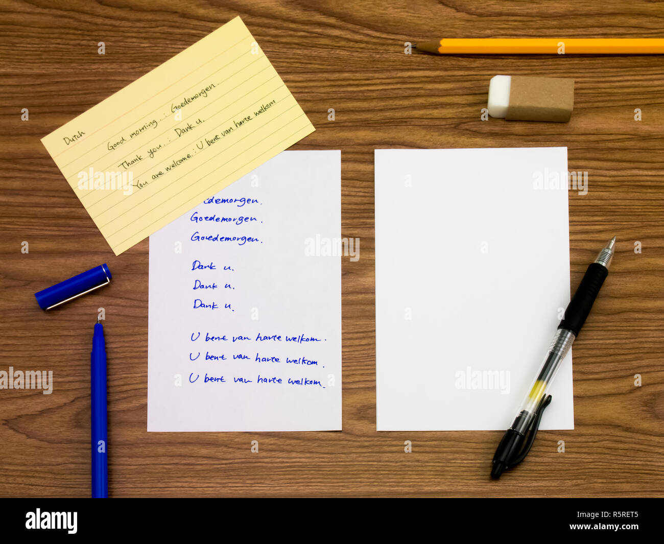 Dutch Learning New Language Writing Words on the Notebook Stock Photo ...