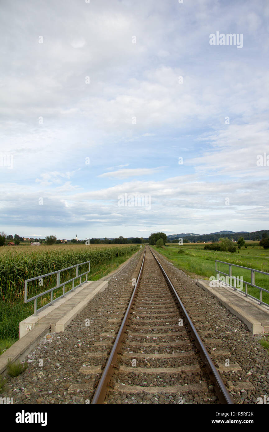 Train between meadows hi-res stock photography and images - Alamy