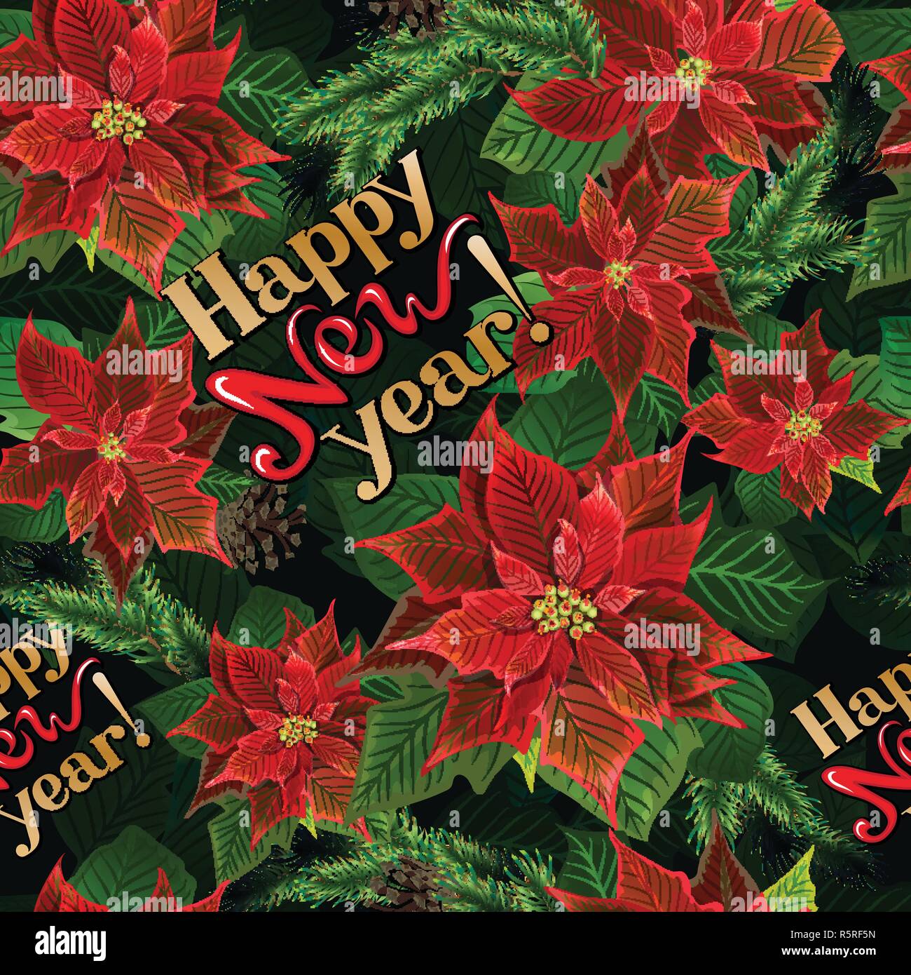 Christmas poinsettia vintage Stock Vector Images - Alamy