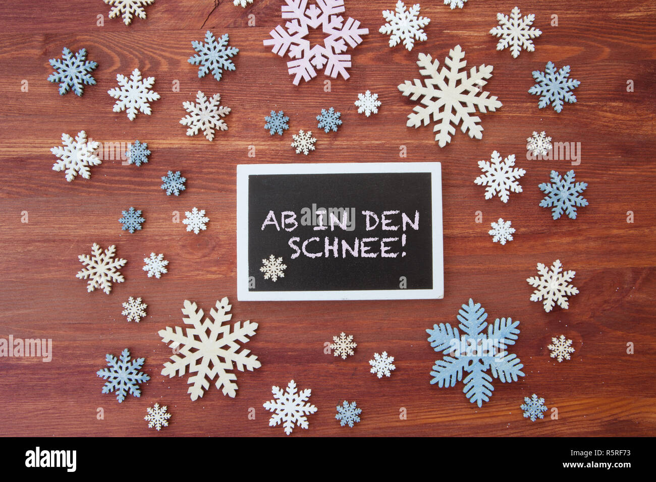 rustic background with snowflakes Stock Photo - Alamy