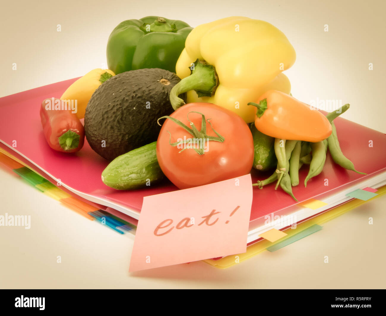 Office Documents and Vegetables Eat Stock Photo - Alamy