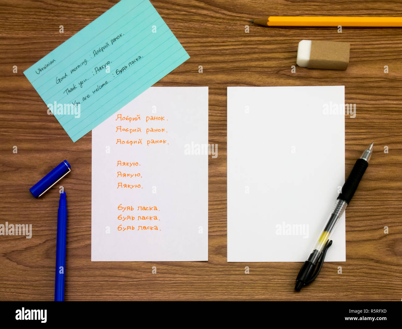 Ukrainian Learning New Language Writing Words on the Notebook Stock ...