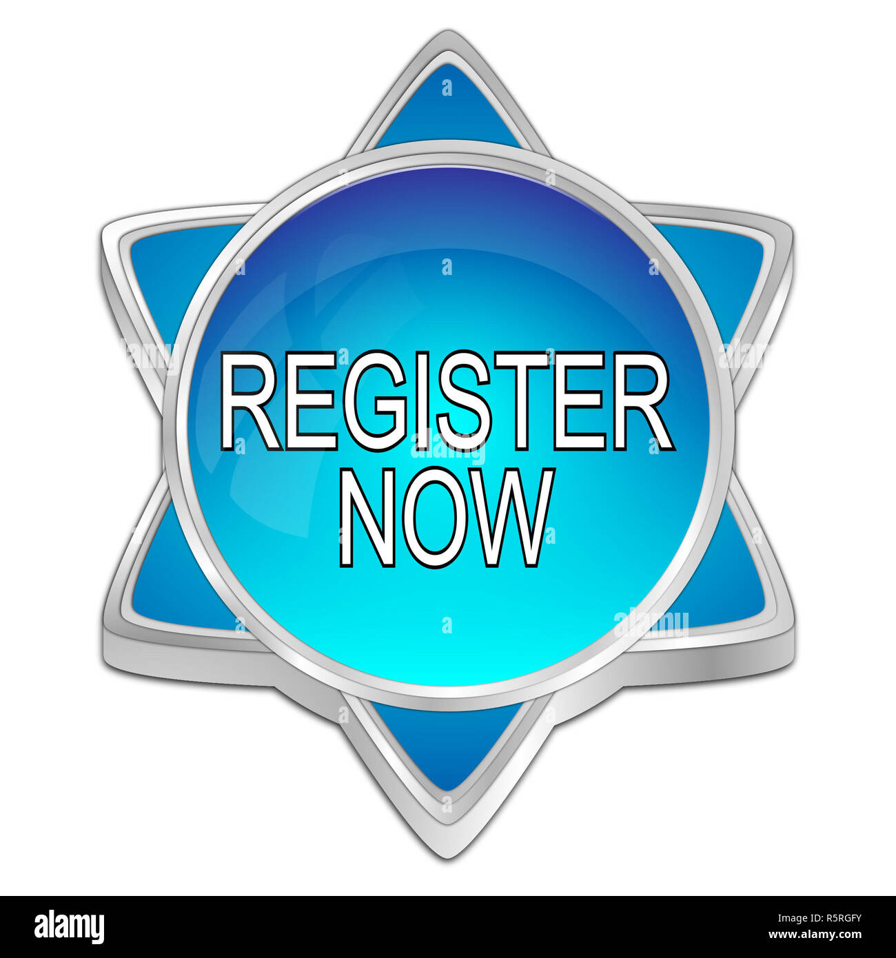 glossy blue Register now Button - 3D illustration Stock Photo - Alamy