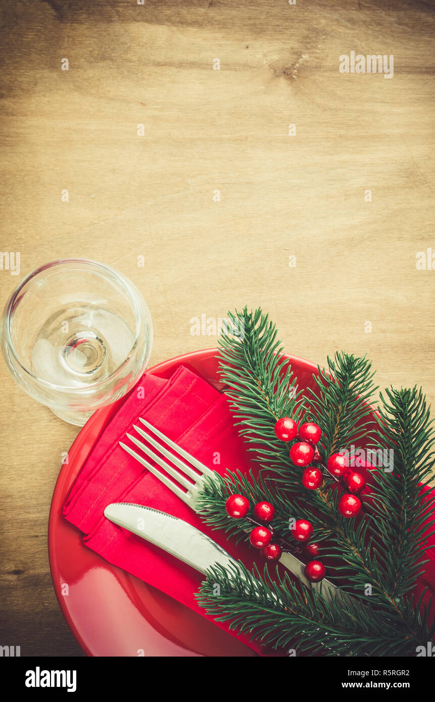 Festive Table Setting for Christmas Eve Stock Photo - Alamy