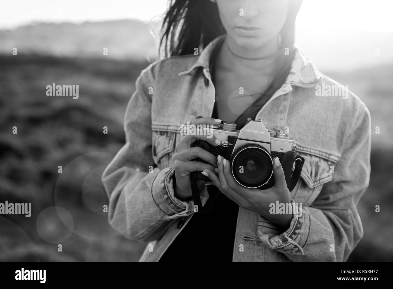 Camera with pictures Black and White Stock Photos & Images - Alamy