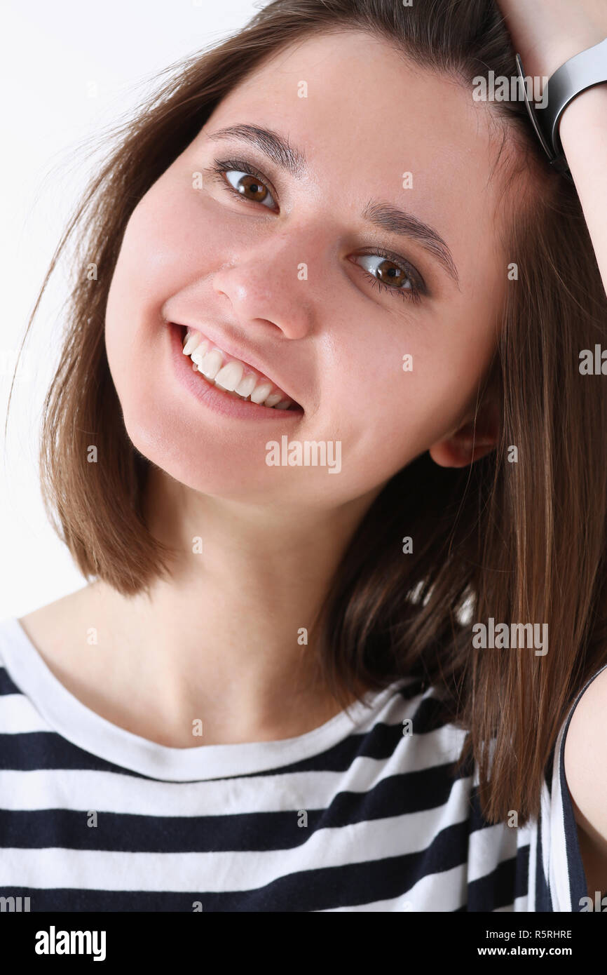 Fashion model woman face large portrait Stock Photo - Alamy