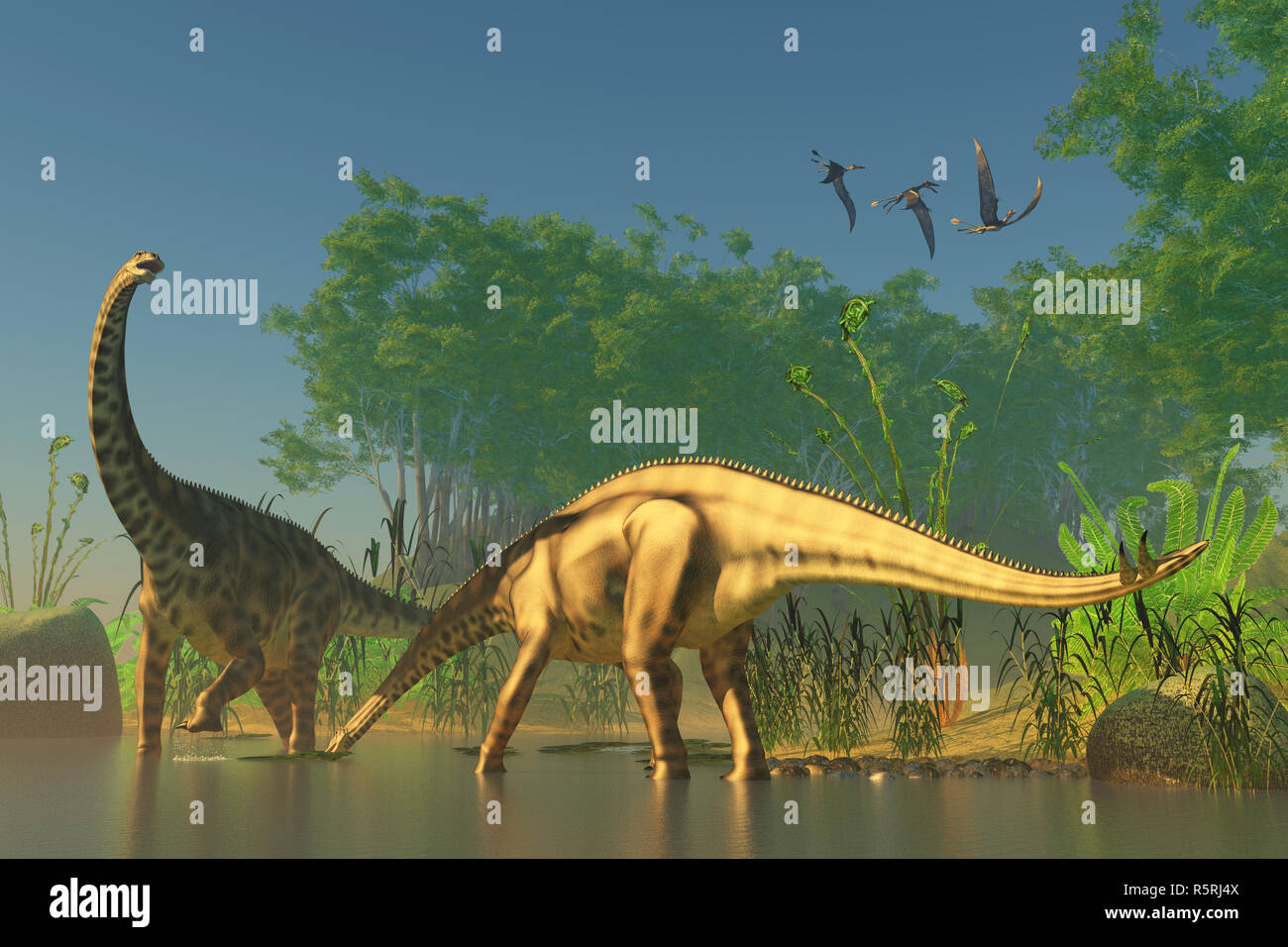 Spinophorosaurus in Swamp Stock Photo - Alamy