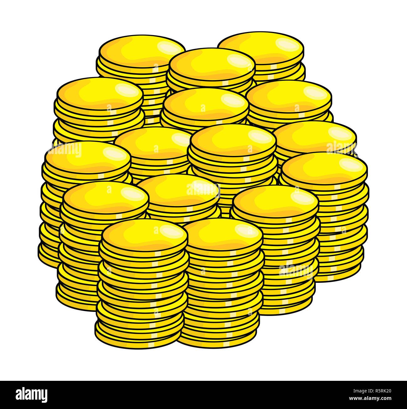 Cartoon illustration gold dollar sign hi-res stock photography and ...