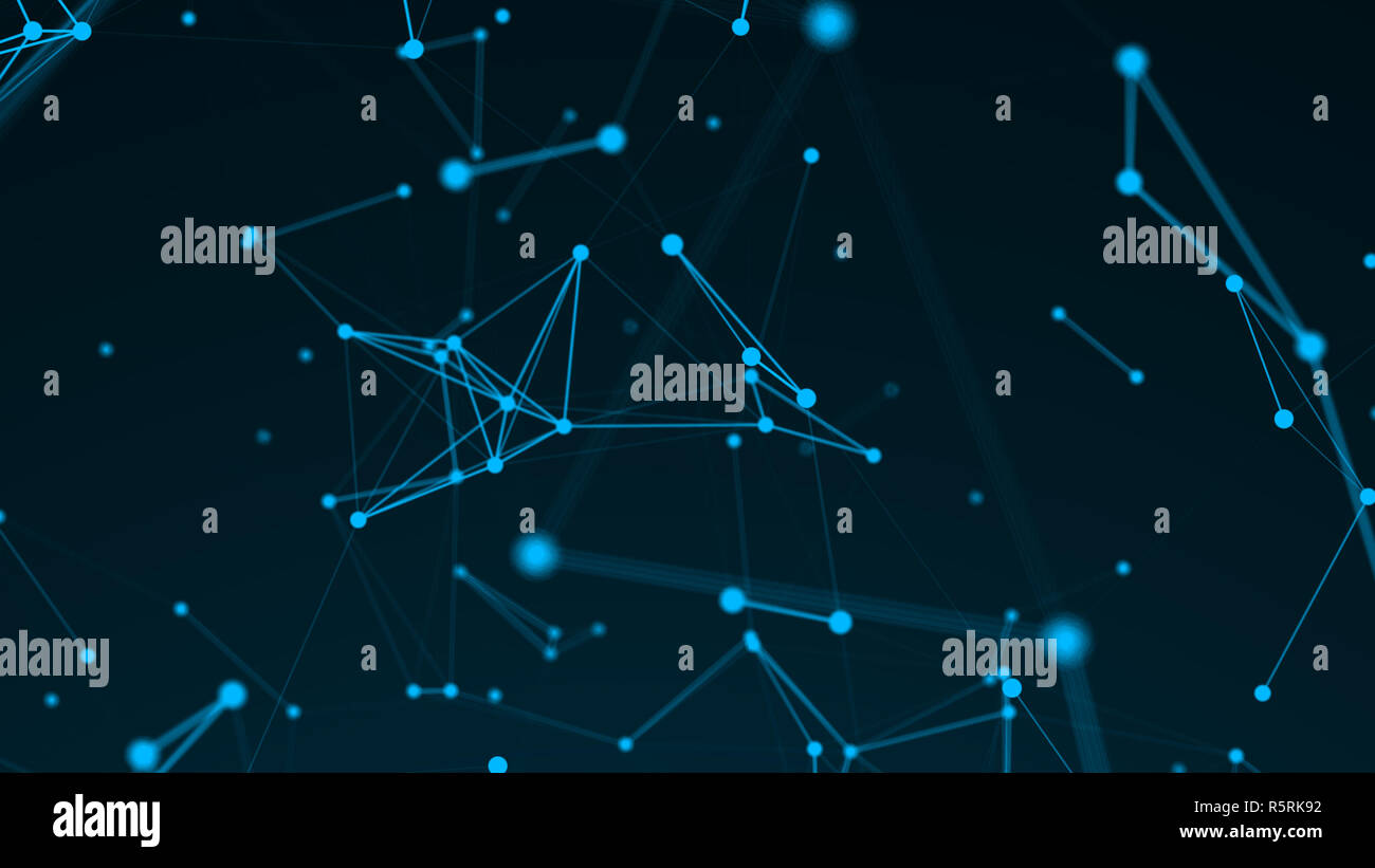 Abstract connection dots. Technology background. Network concept 3d rendered Stock Photo - Alamy