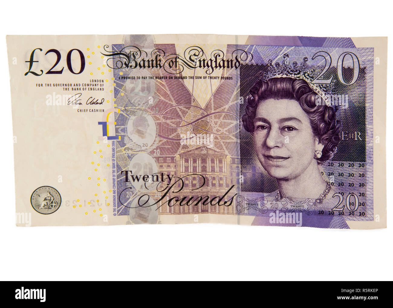 twenty pounds banknote isolated on white background photo. Beautiful ...