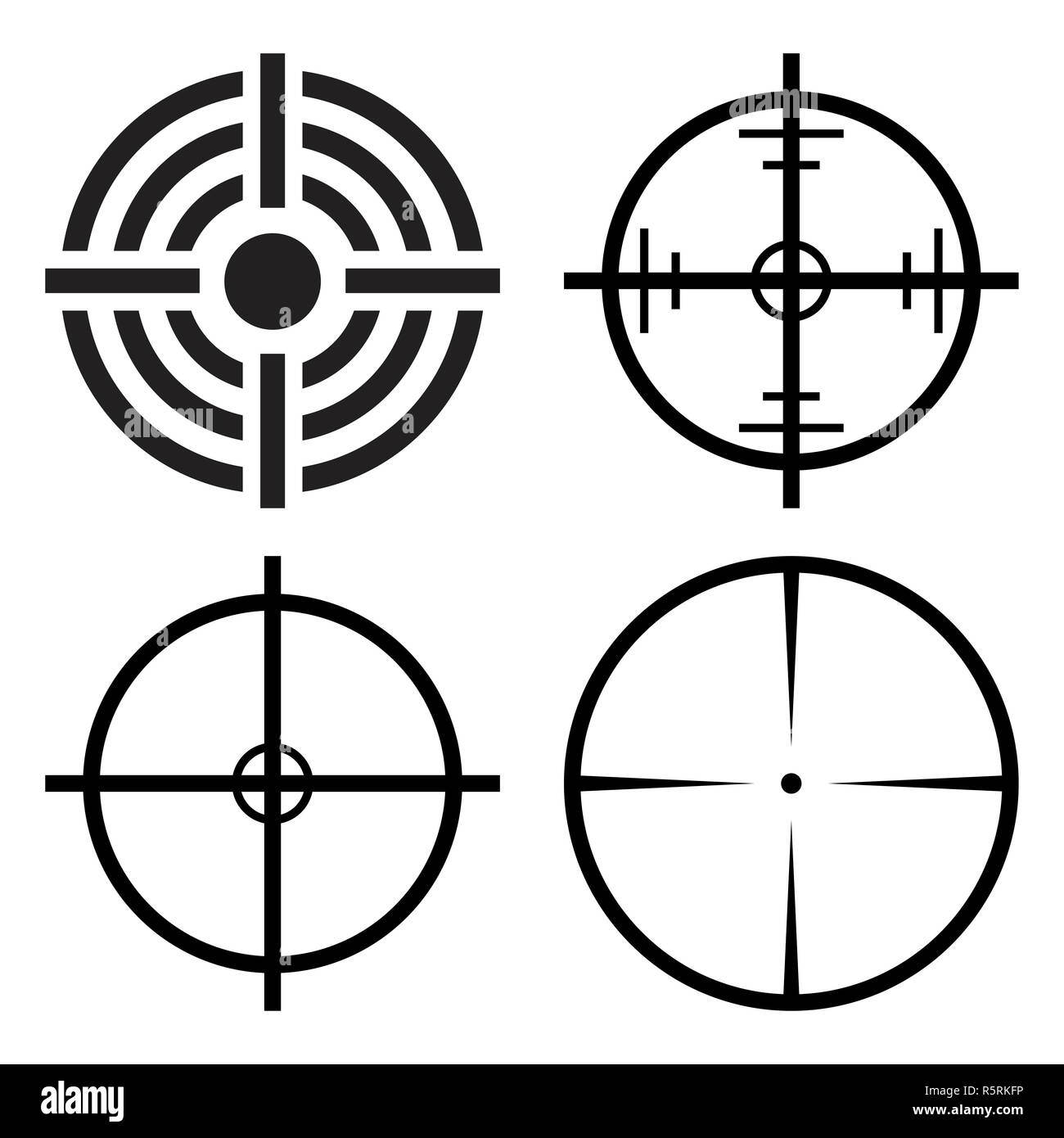 crosshair target set vector symbol icon design Stock Photo - Alamy