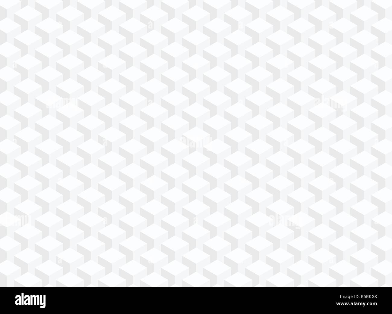 Abstract Of White Gray Geometric Cube Pattern Data Background Vector