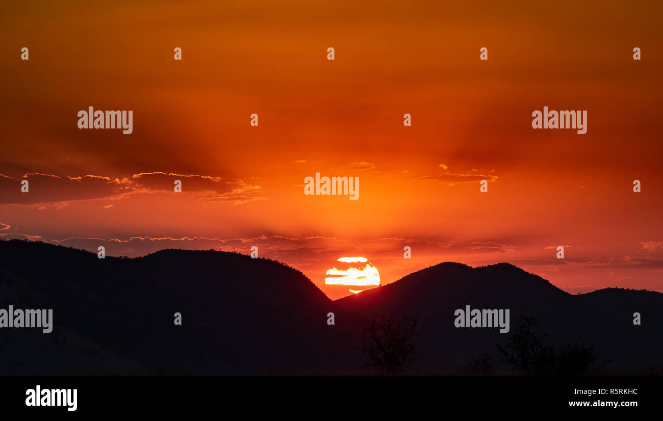 Sunset Dabchick Game Reserve, Waterberg Region. Limpopo Province, South ...