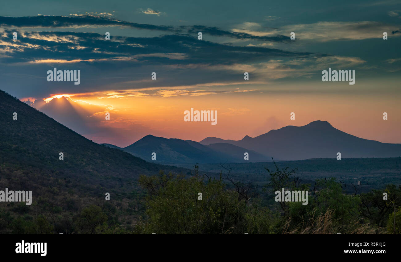 Sunset Dabchick Wildlife Nature Reserve, Limpopo, South Africa Stock ...
