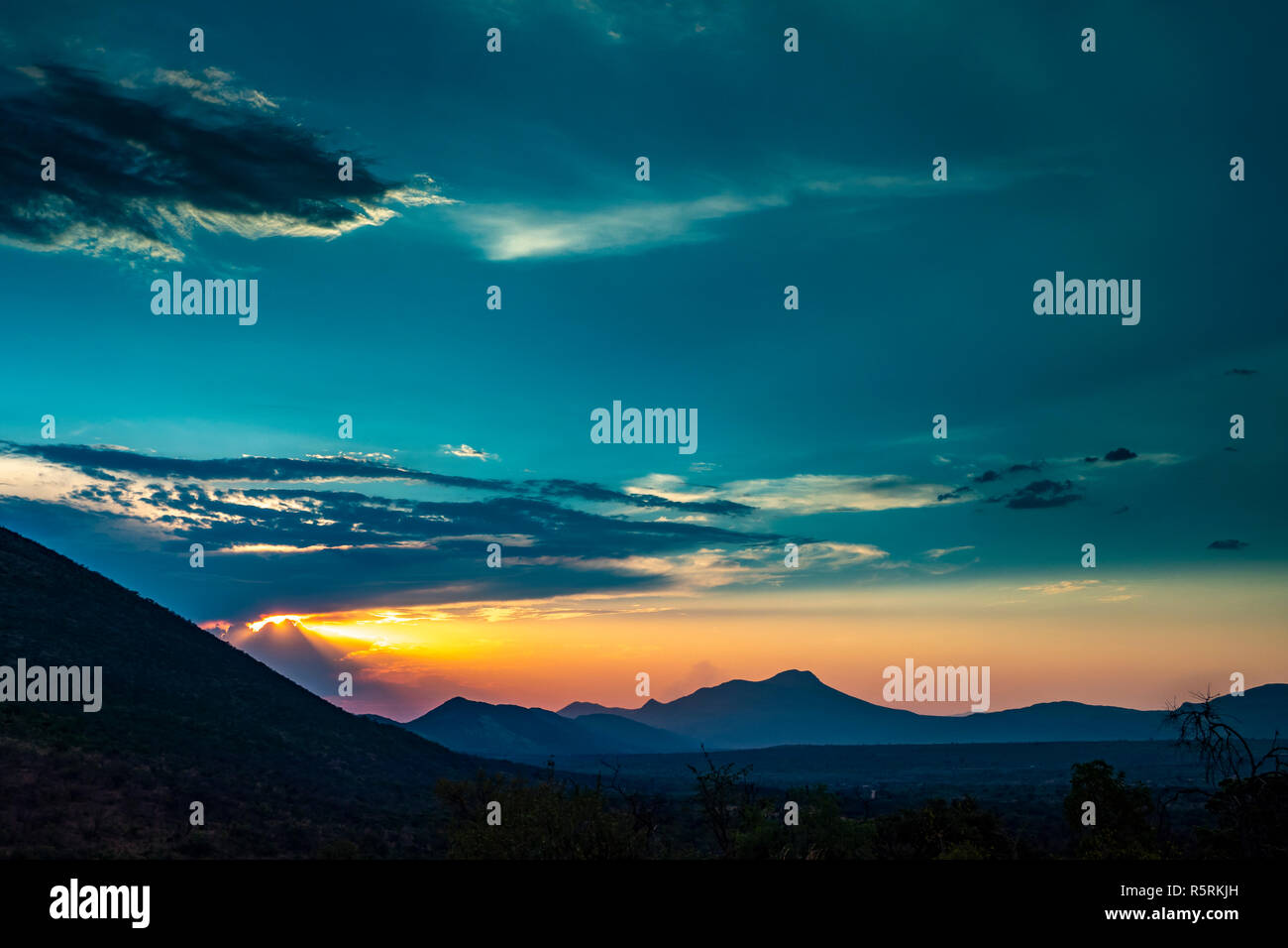 Sunset Dabchick Wildlife Nature Reserve, Limpopo, South Africa Stock ...