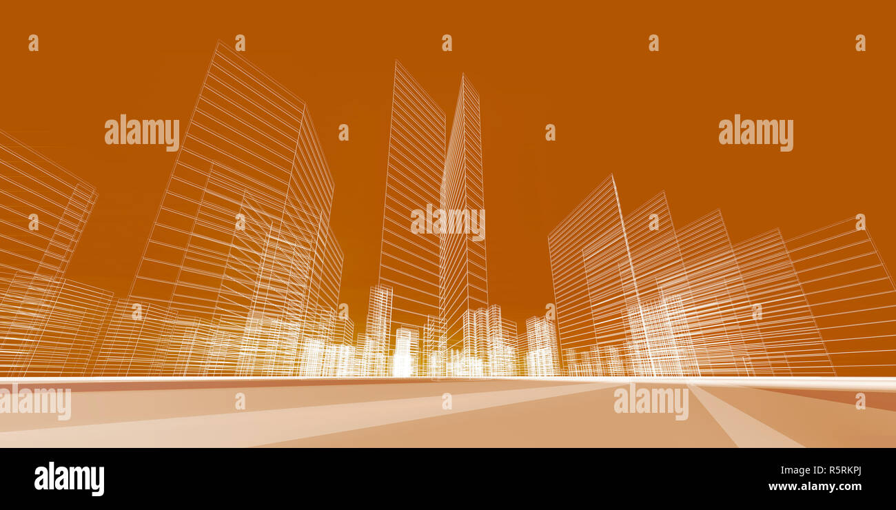 City concept 3d rendering Stock Photo - Alamy