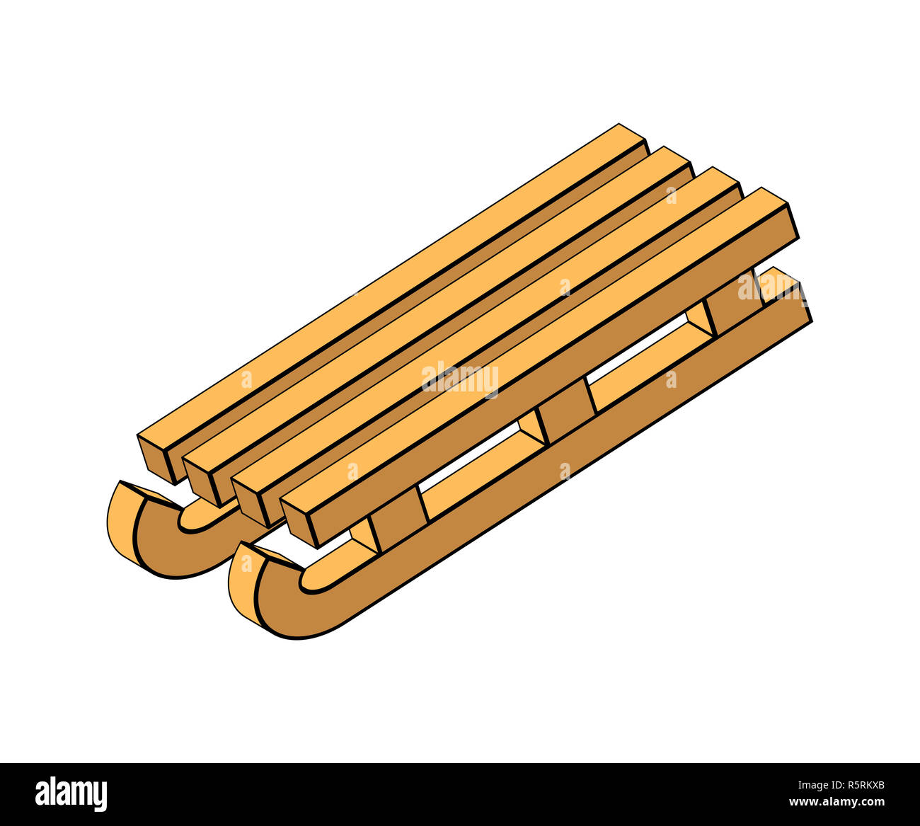 sled, wooden sledge vector symbol icon design Stock Photo - Alamy
