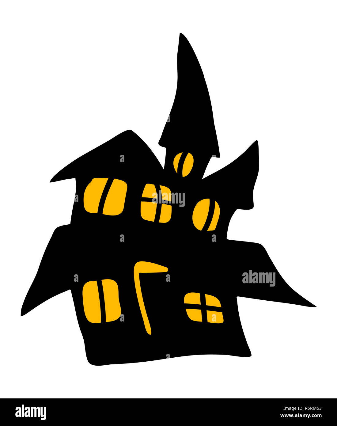 halloween creepy scary hounted house, vector symbol icon design Stock ...