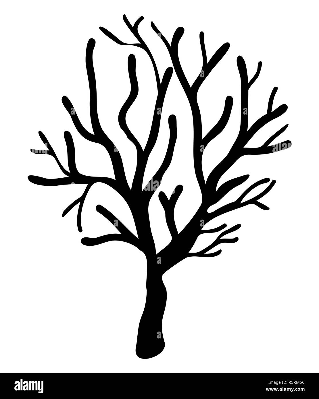 halloween creepy scary bare tree vector symbol icon design Stock Photo ...