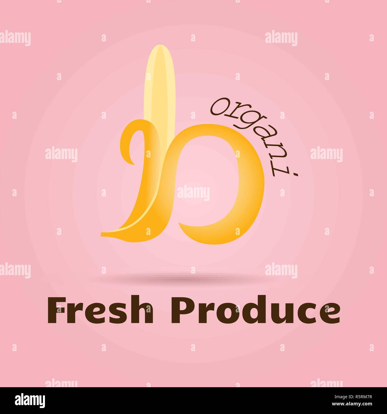 Logotype design - banana in shape of letter b for ogranic produce ...