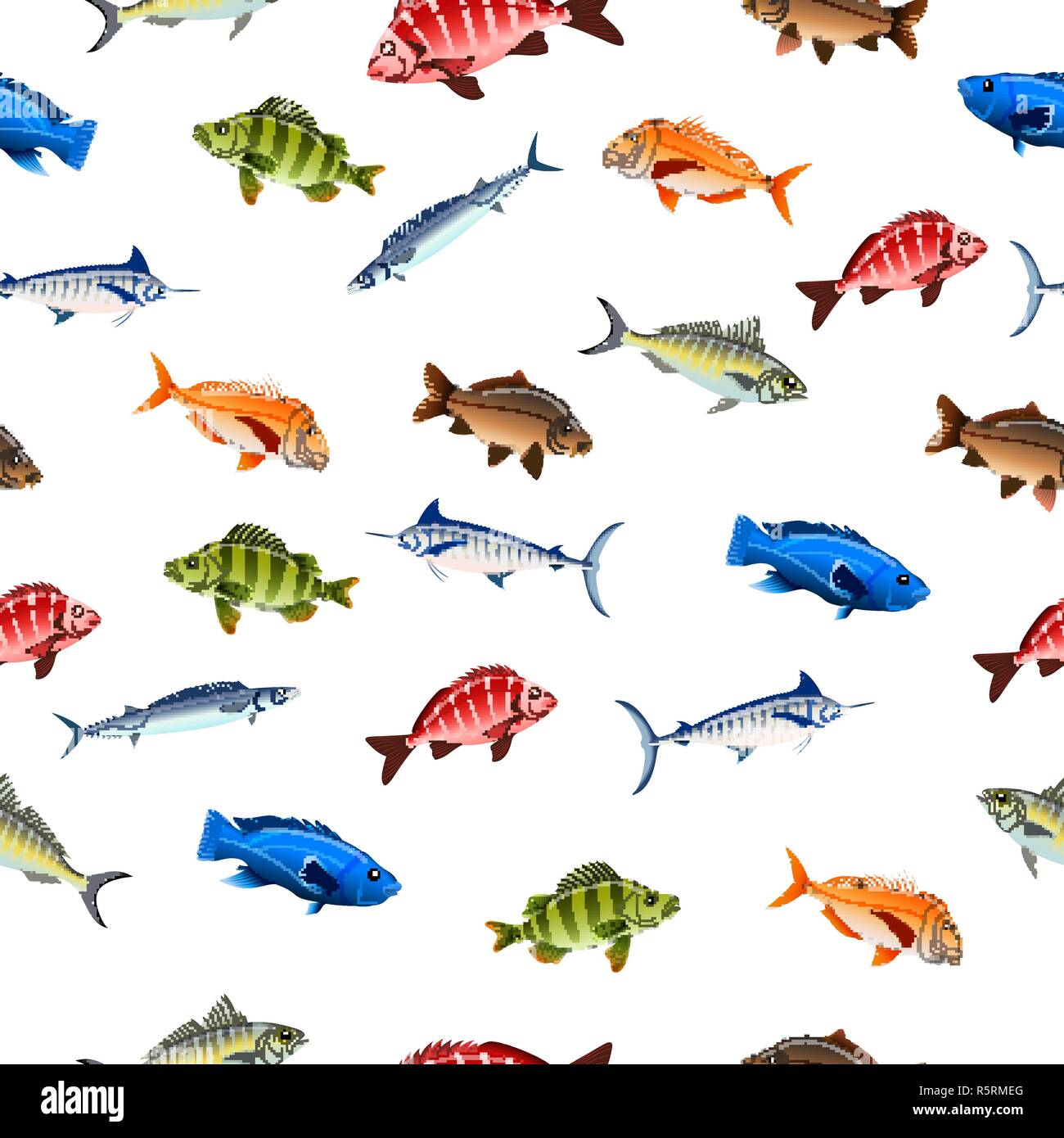 Colorful fish seamless pattern Stock Vector Image & Art - Alamy