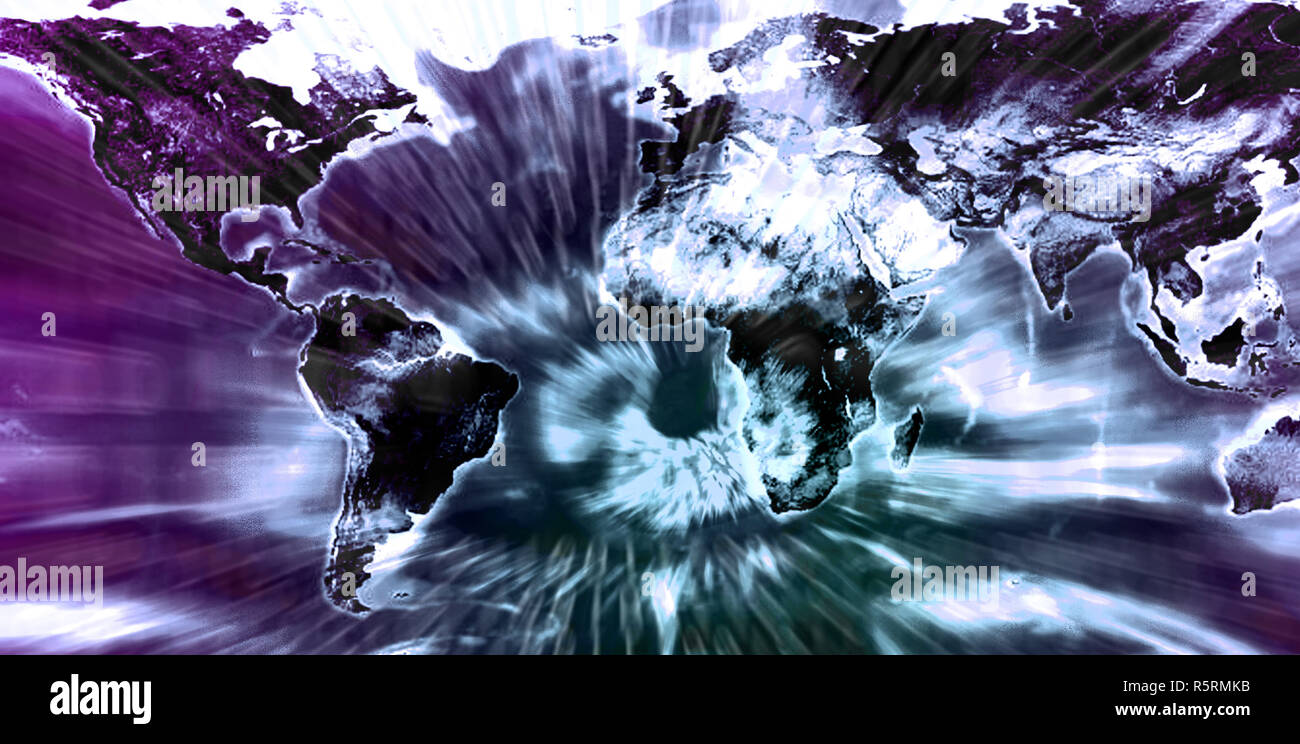 Human eye and world map abstract background Stock Photo - Alamy