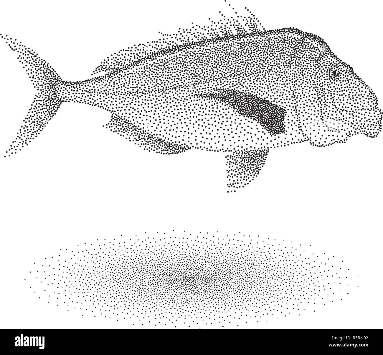 Snapper fish with stipple effect in black and white Stock Vector Image ...