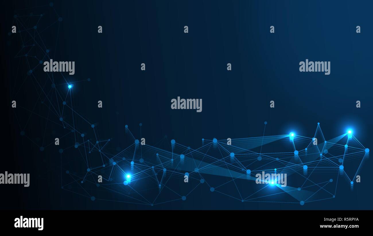 Abstract Technology Network Structure Background Futuristic Plexus Effect Computer Geometric