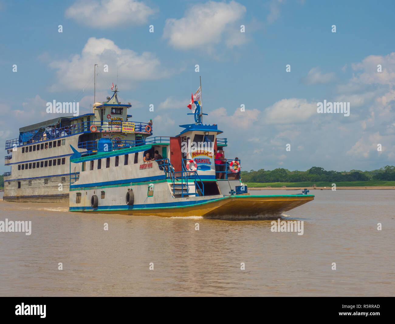 Benjamin Constant, Brazil - September 21, 2018: A passenger ferry and ...