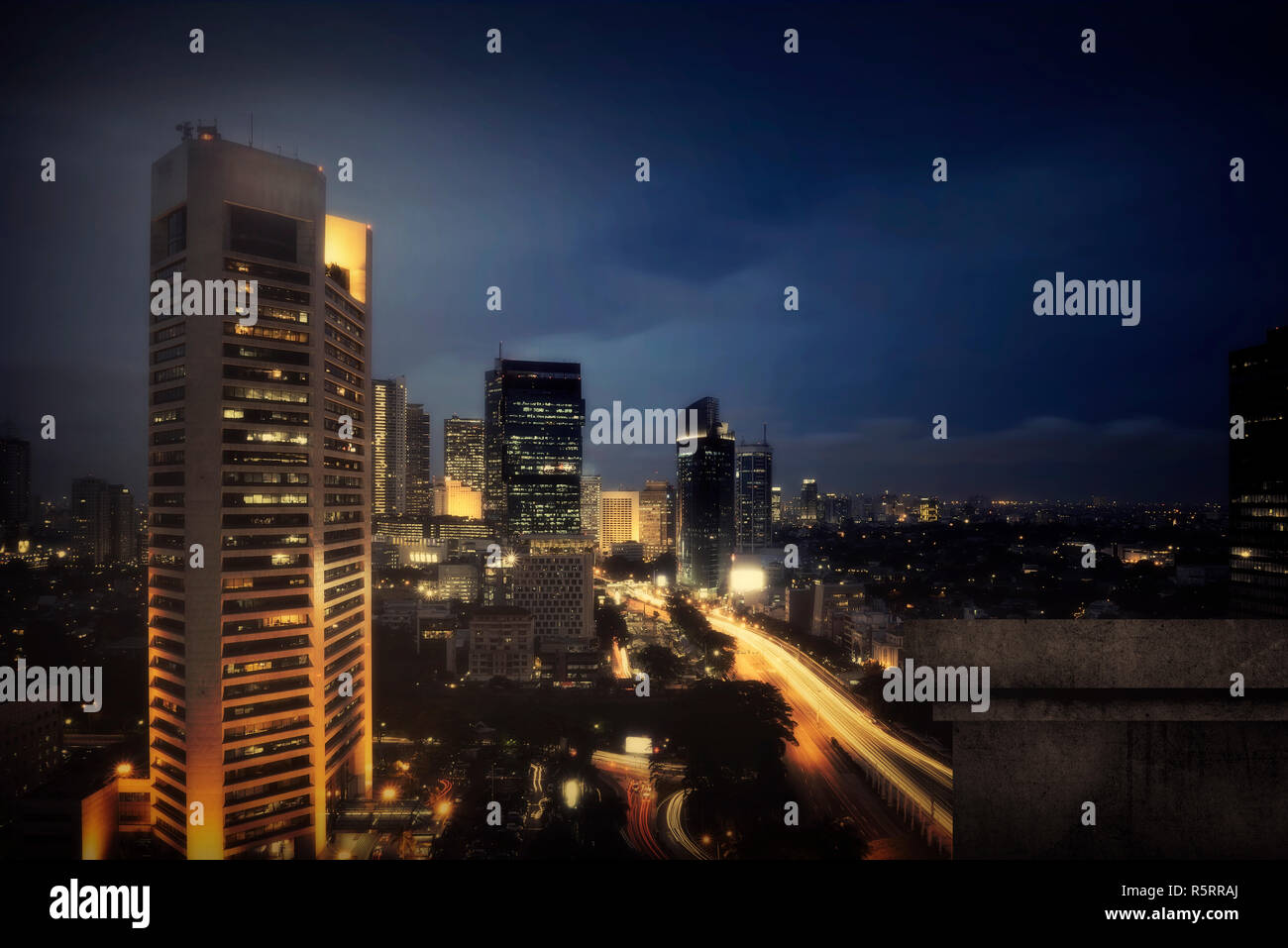 Jakarta City Nightscape Background Stock Photo - Alamy
