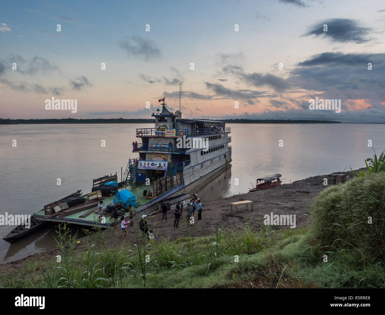 Benjamin Constant, Brazil - September 21, 2018: A passenger ferry and ...