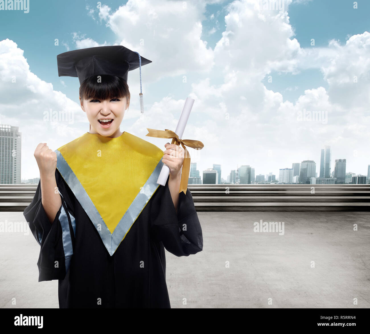 Asian Woman Graduation Stock Photo - Alamy
