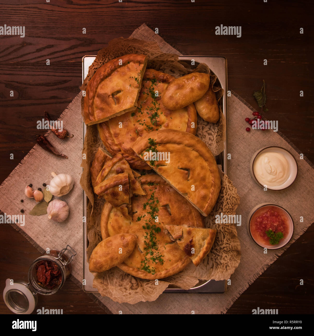 Different pies composition Stock Photo - Alamy