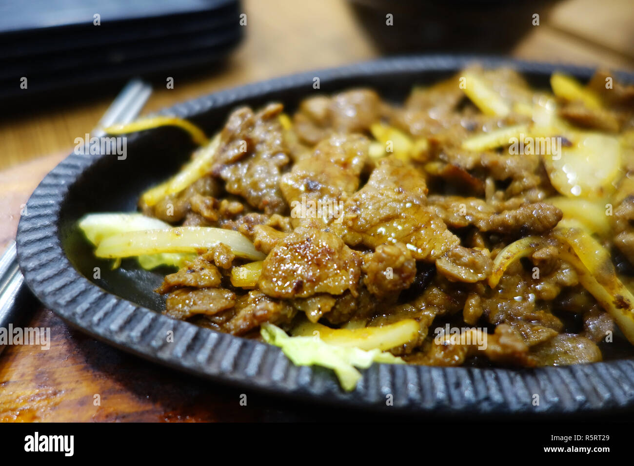 Beef teppanyaki , Japanese foods Stock Photo - Alamy
